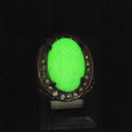 Cincin Batu Fosfor Pospor Putih Nyala Hijau - Pusaka Dunia