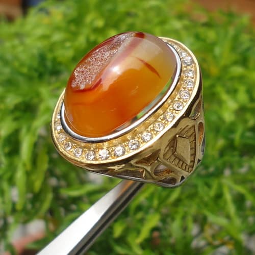 Cincin Mustika Bertuah Motif Cula Badak - Pusaka Dunia