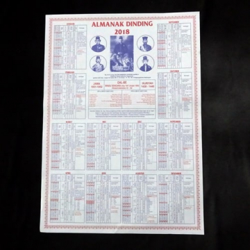 Kalender Almanak Dinding 2018 - Pusaka Dunia