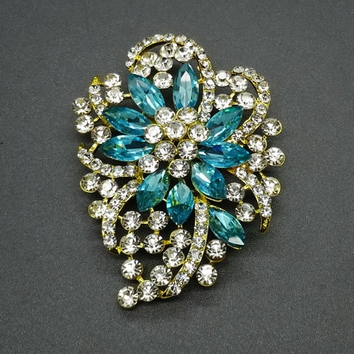 Bros Bunga Swiss Blue Topaz - Pusaka Dunia