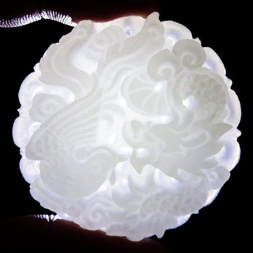 Batu Giok Putih Naga Phonix - Pusaka Dunia