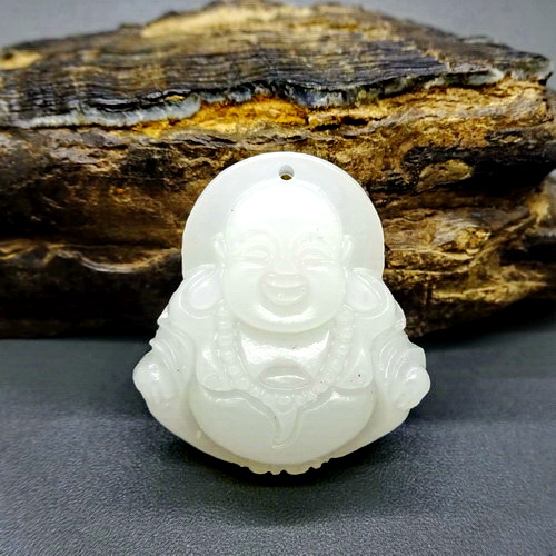 Liontin Batu Giok Ukir Budha - Pusaka Dunia