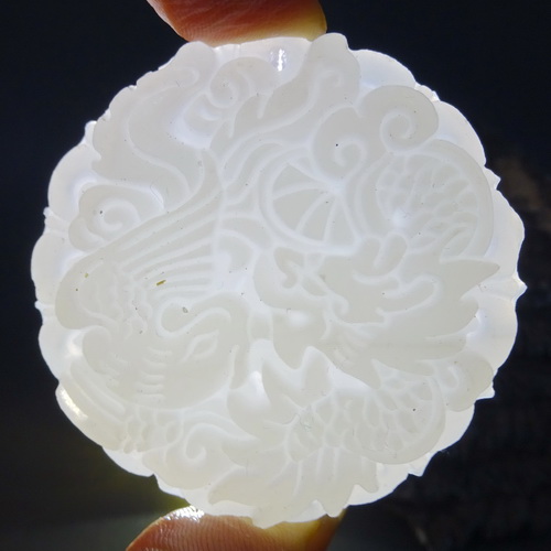 Giok Bertuah Ukir Naga Phoenix - Pusaka Dunia