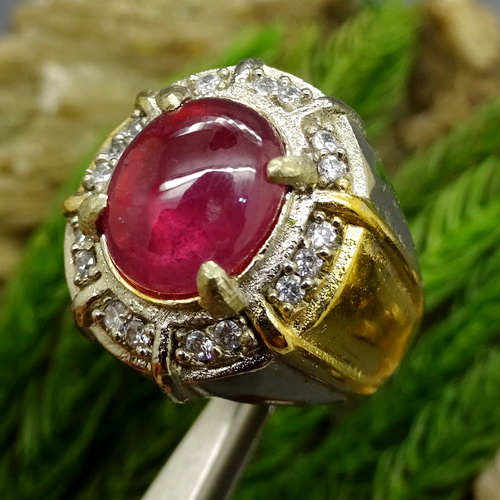 Cincin Merah Delima Asli Tarikan Gaib - Pusaka Dunia